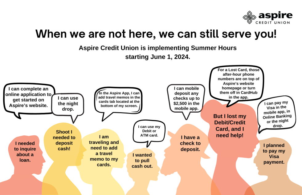 Summer Hours - Aspire Credit Union